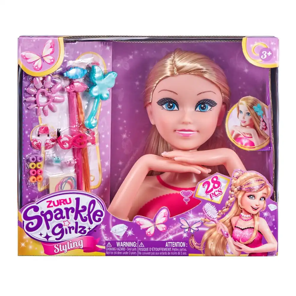 Zuru - Sparkle Girlz Nail Design Hair Styling Head 28 Pieces - 10025