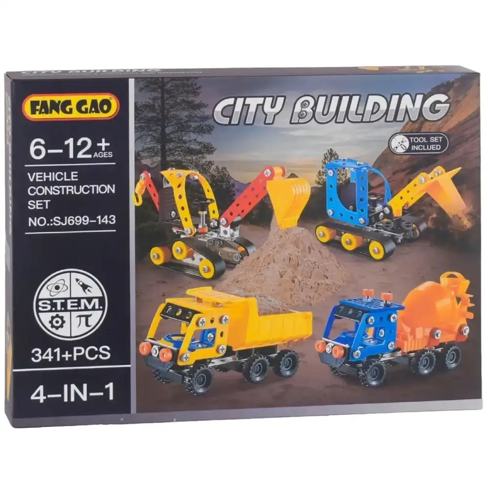 Fang Gao City Building Construction Vehicles 341 Pieces - SJ699-143