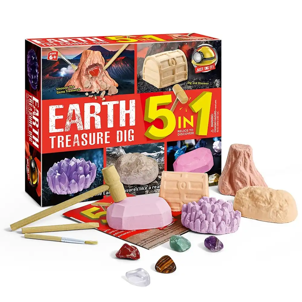 Eduman - Earth Treasure Dig Kit 5 in 1 - D3140G