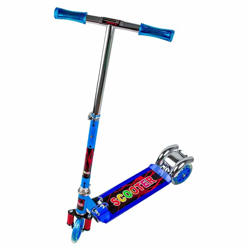 Foldable Metal Body 3B Wheels Blue Scooter - 216
