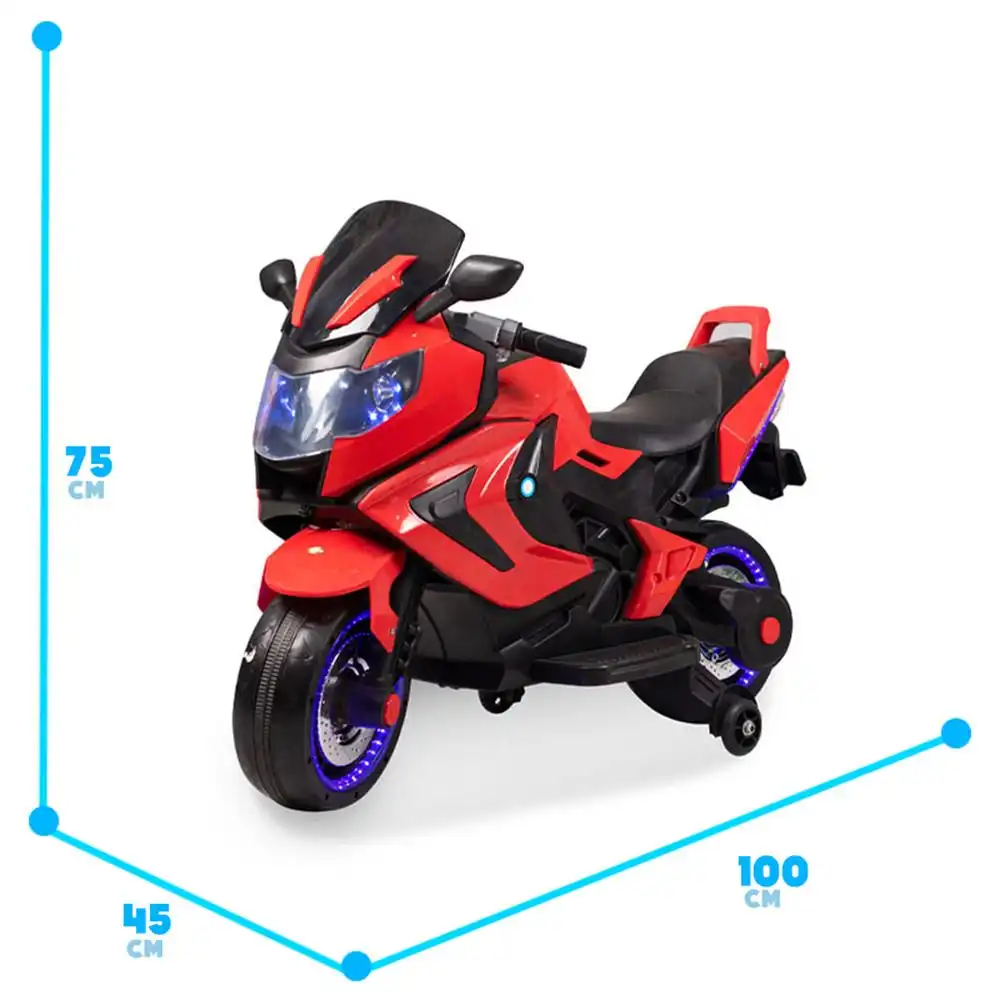 Zorro Electric Rides-on Motorcycle for Kids with 3 Wheels - Red - BQ3188