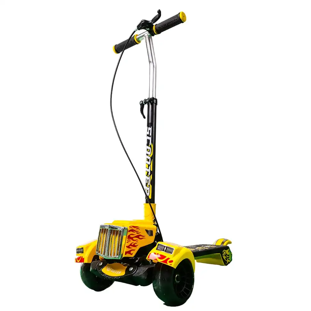 Fire Foldable Scooter with 2 Wheels - Yellow - SK-106
