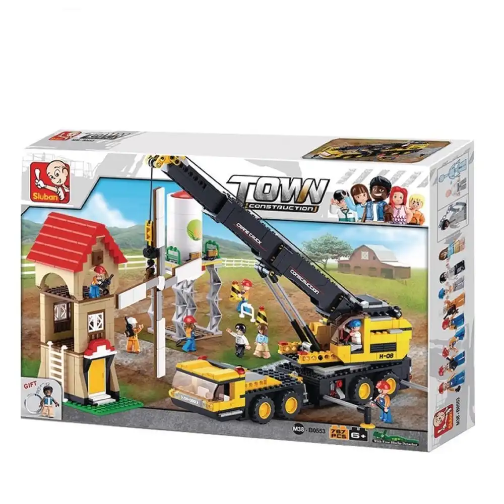 Sluban - Town Construction Crane Truck Bricks Set 767 Pieces - M38-B0553