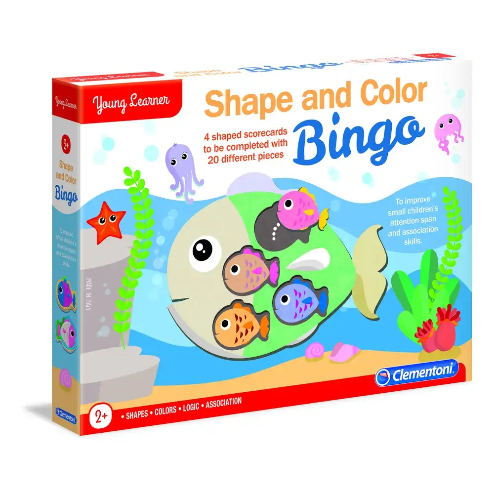 Clementoni - Young Learners Shape and Color Bingo Educational Game - 75050